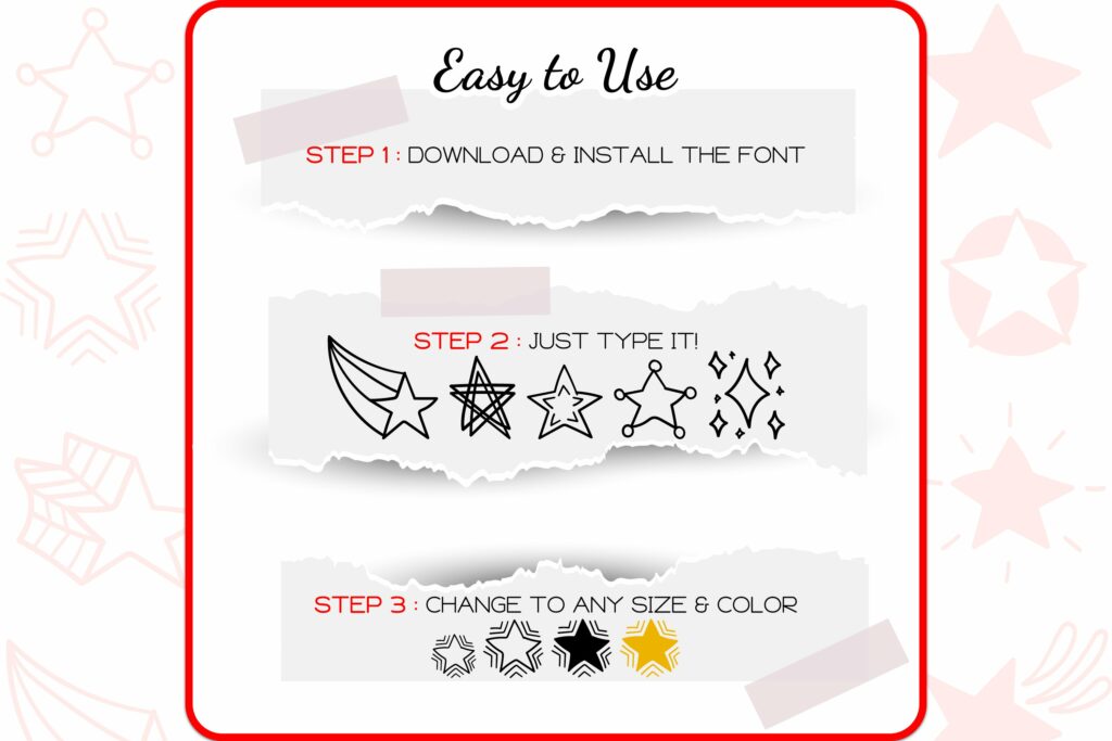 Star Doodles - Dingbats Font – MasterBundles