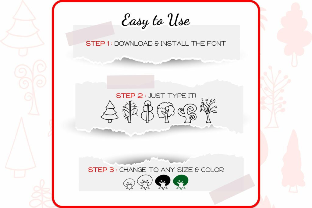 Tree Doodles - Dingbats Font – MasterBundles