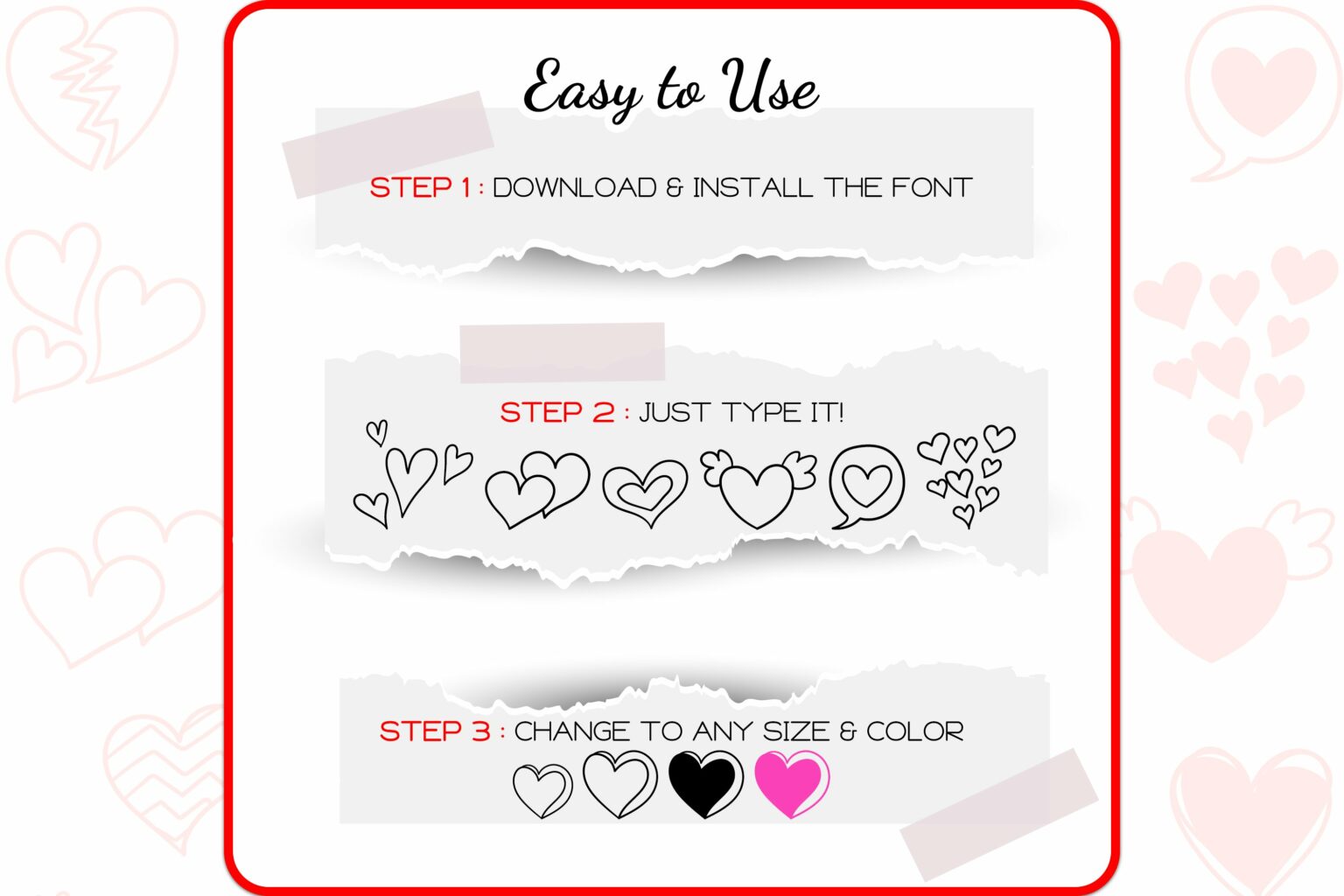 Heart Doodles - Dingbats Font – MasterBundles
