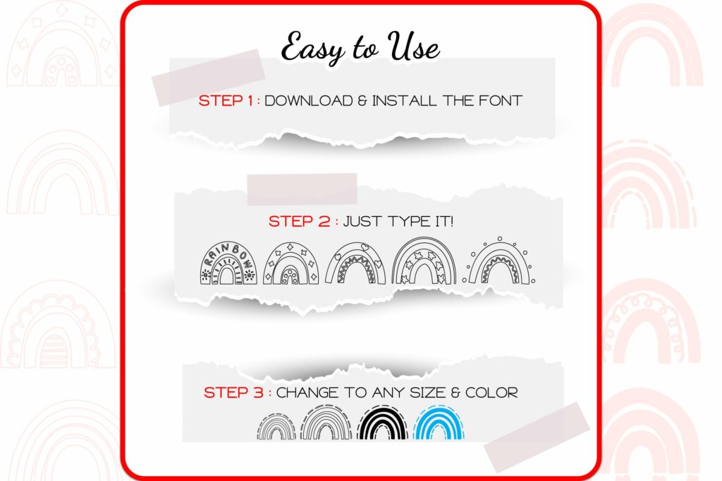 Rainbow Doodles - Dingbats Font – MasterBundles