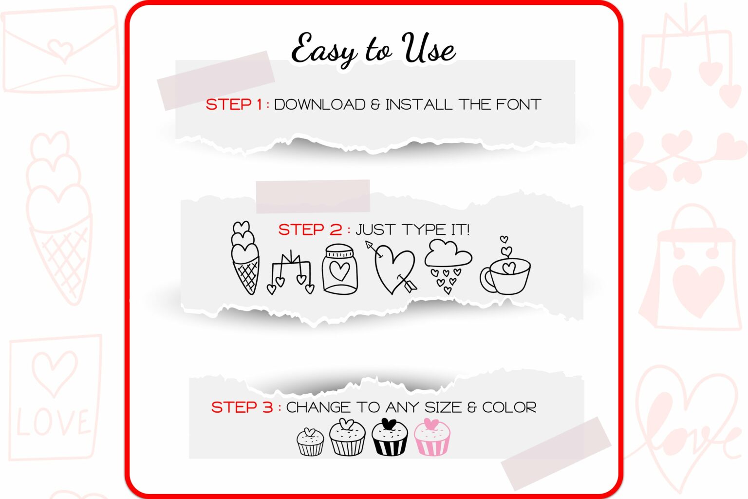 Love Doodles - Dingbats Font – MasterBundles