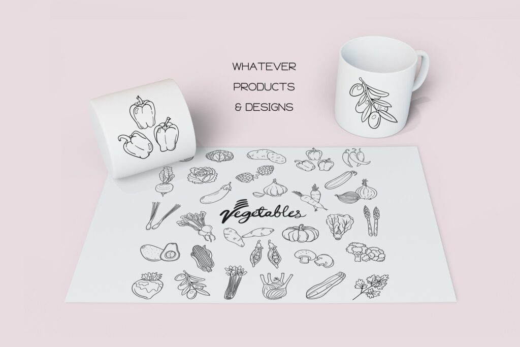 Vegetables Doodles - Dingbats Font – MasterBundles