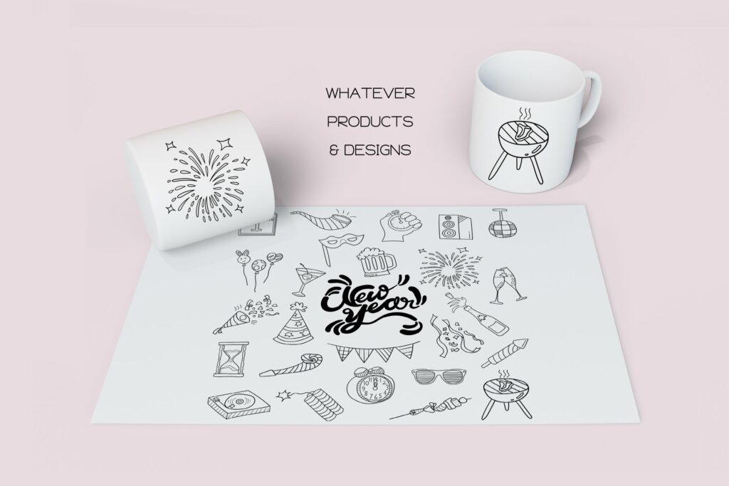 New Year Doodles - Dingbats Font – MasterBundles