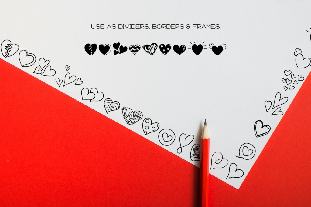 Heart Doodles - Dingbats Font – MasterBundles