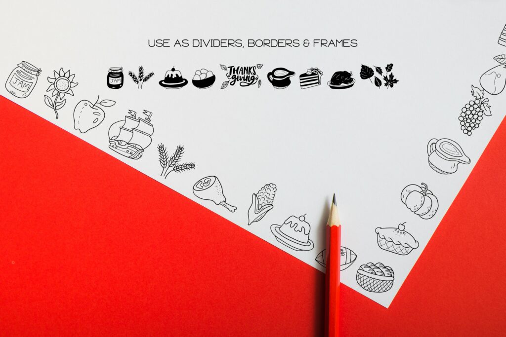 Thanksgiving Doodles - Dingbats Font – MasterBundles