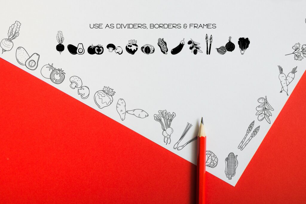Vegetables Doodles - Dingbats Font – MasterBundles