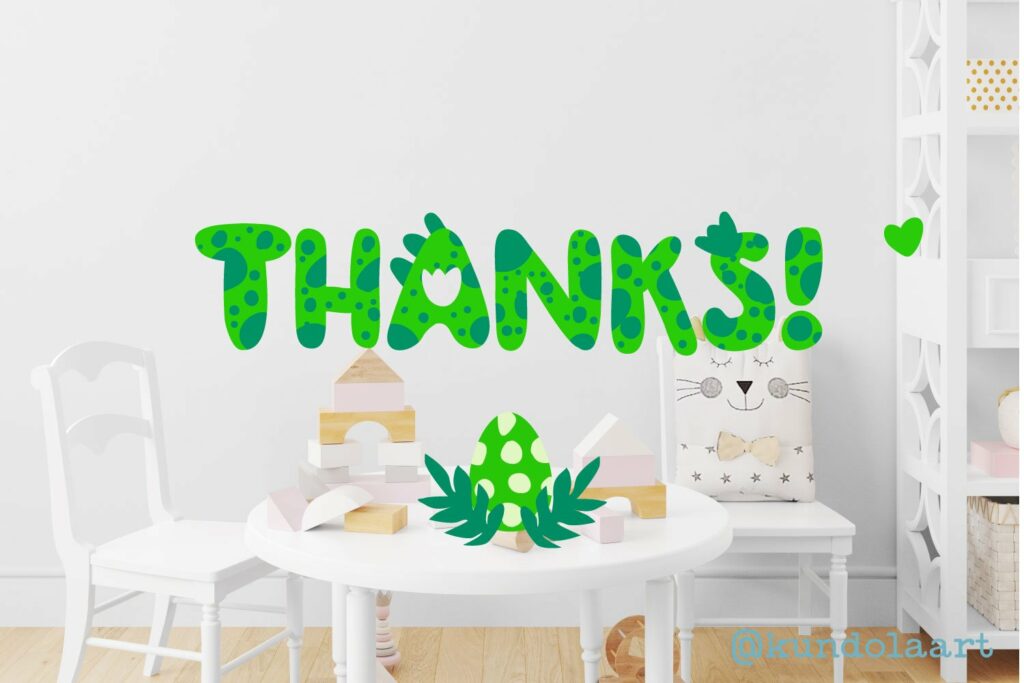 Dino green Font. Color cute dinosaur – MasterBundles
