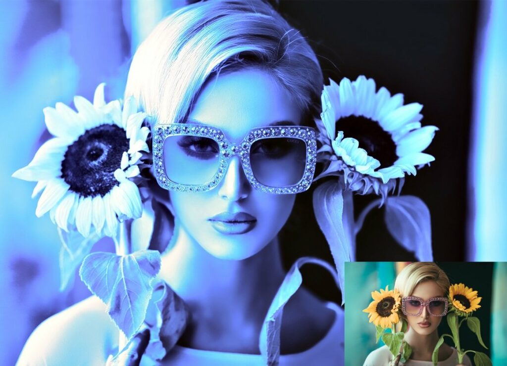 Blue Light Effect Photoshop Action – MasterBundles