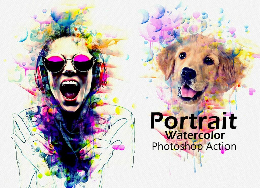 Portrait Watercolor Photoshop Action – MasterBundles