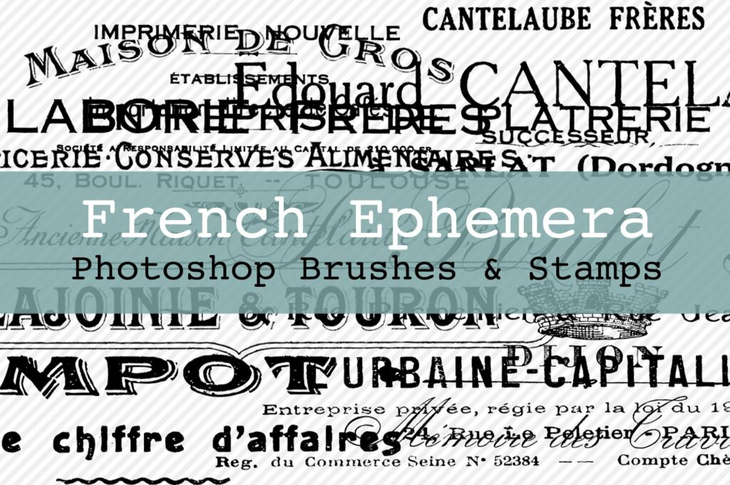French Ephemera Brushes & Stamps 1 – MasterBundles