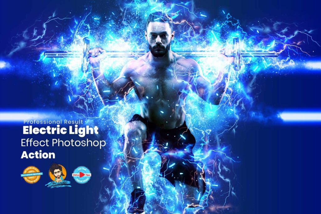 Electric Effect Photoshop Action – MasterBundles