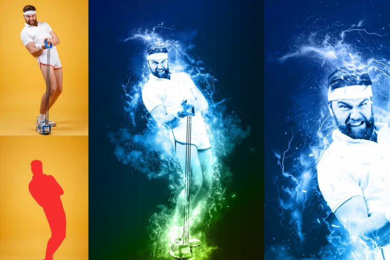 Electric Effect Photoshop Action – MasterBundles