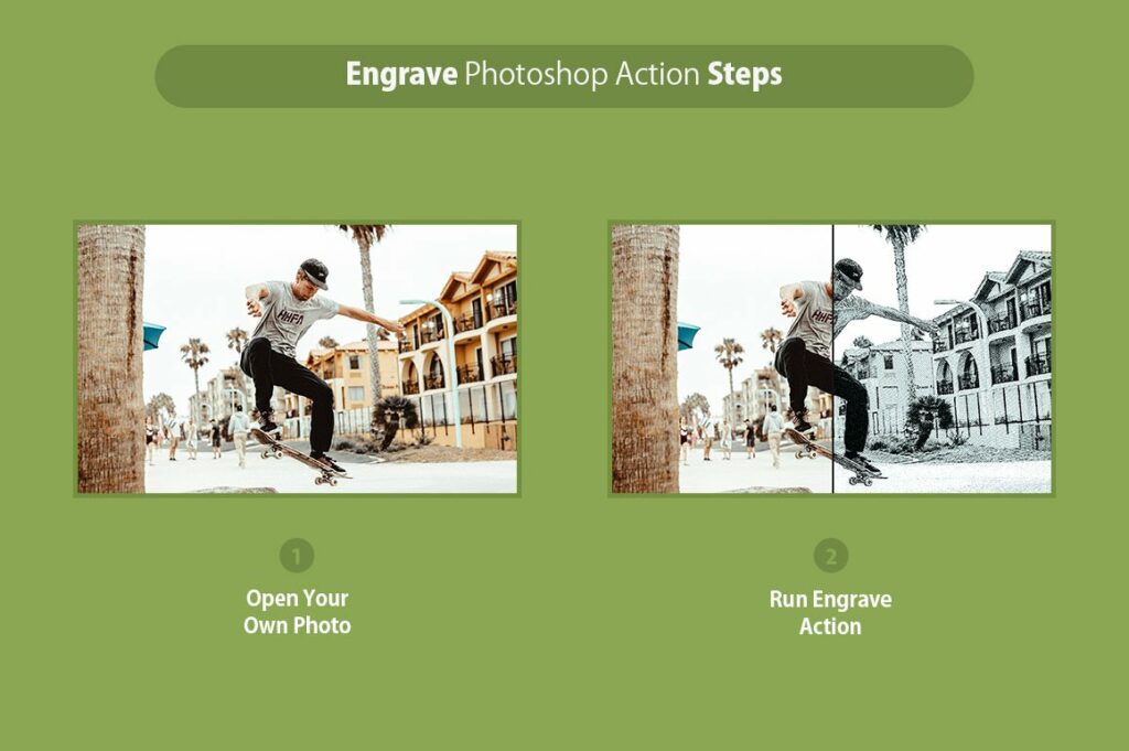 Engrave Photoshop Action – MasterBundles