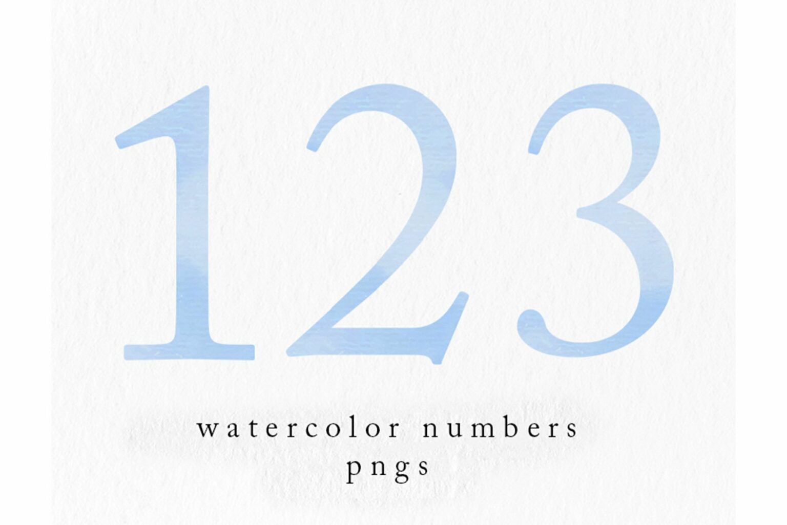 Blue Watercolor Numbers, PNGs – MasterBundles