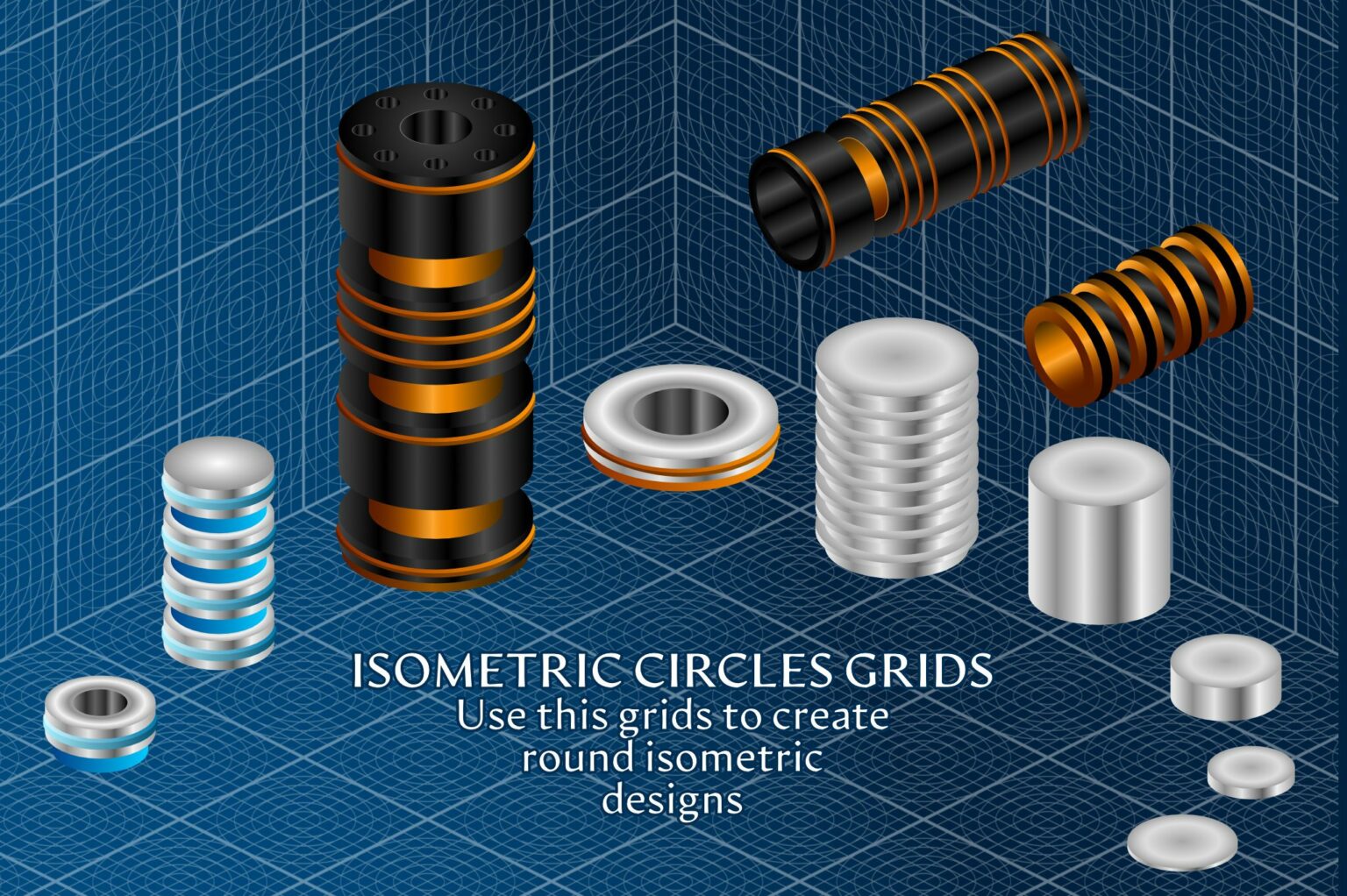 160 Isometric Guides (PNG, Brushes) – MasterBundles