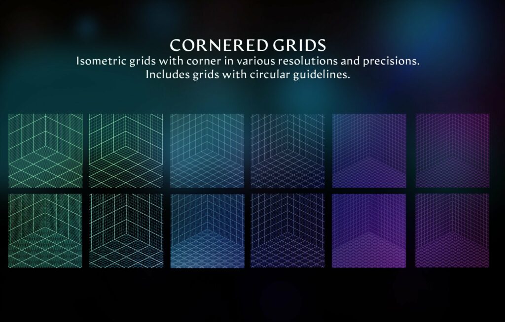 160 Isometric Guides (PNG, Brushes) – MasterBundles