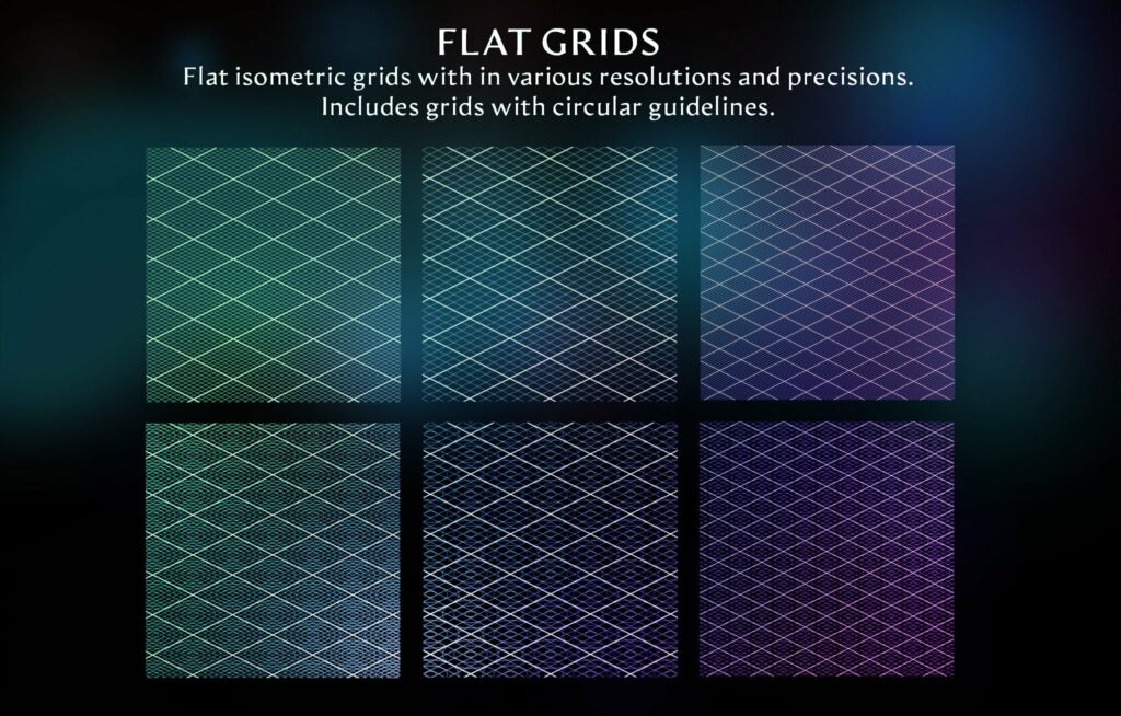 160 Isometric Guides (PNG, Brushes) – MasterBundles
