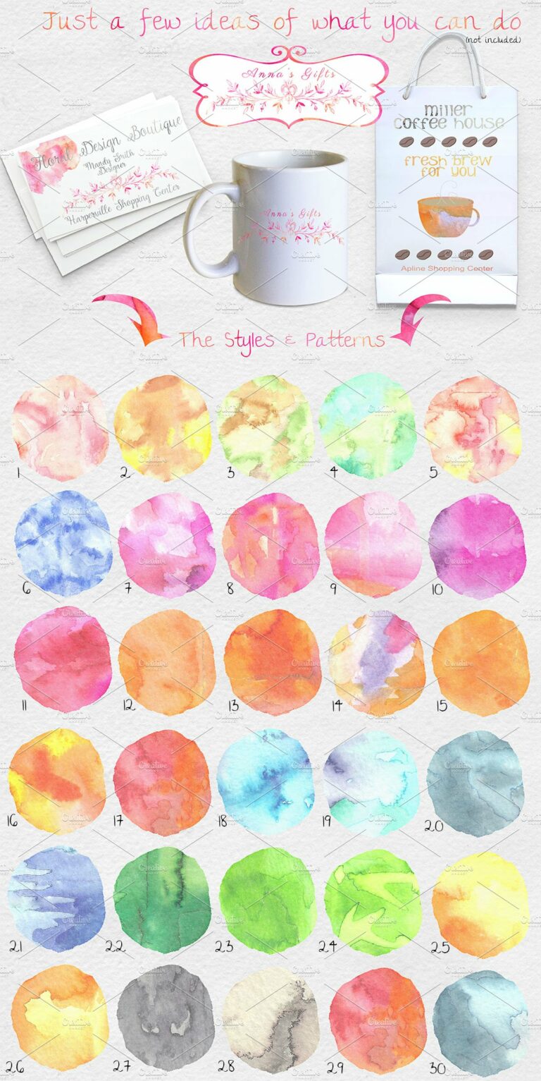 Watercolor Splash Design Elements PS – MasterBundles