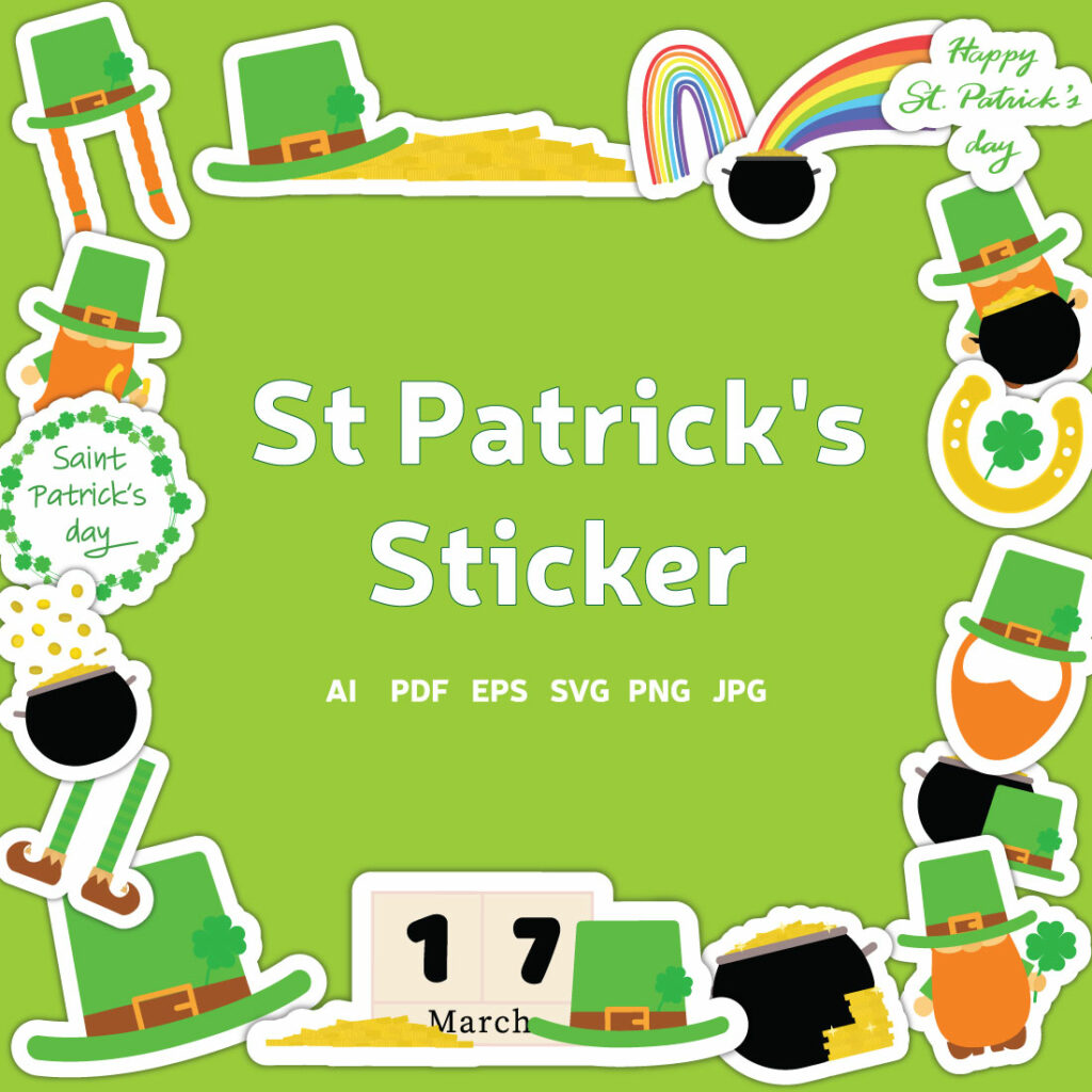 St Patrick stickers - MasterBundles