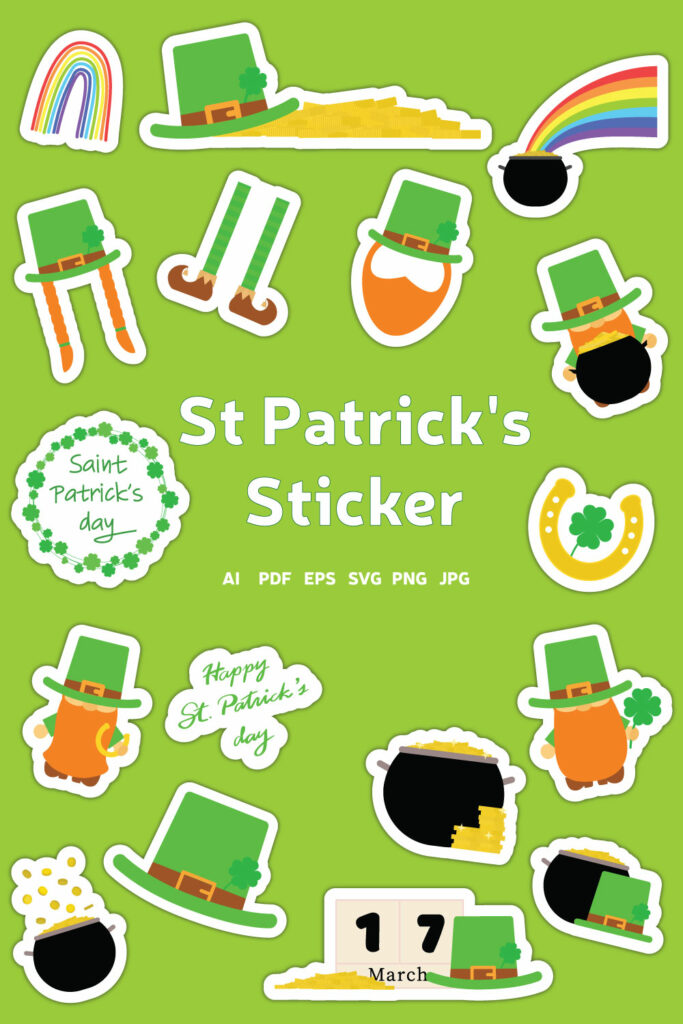 St Patrick stickers - MasterBundles