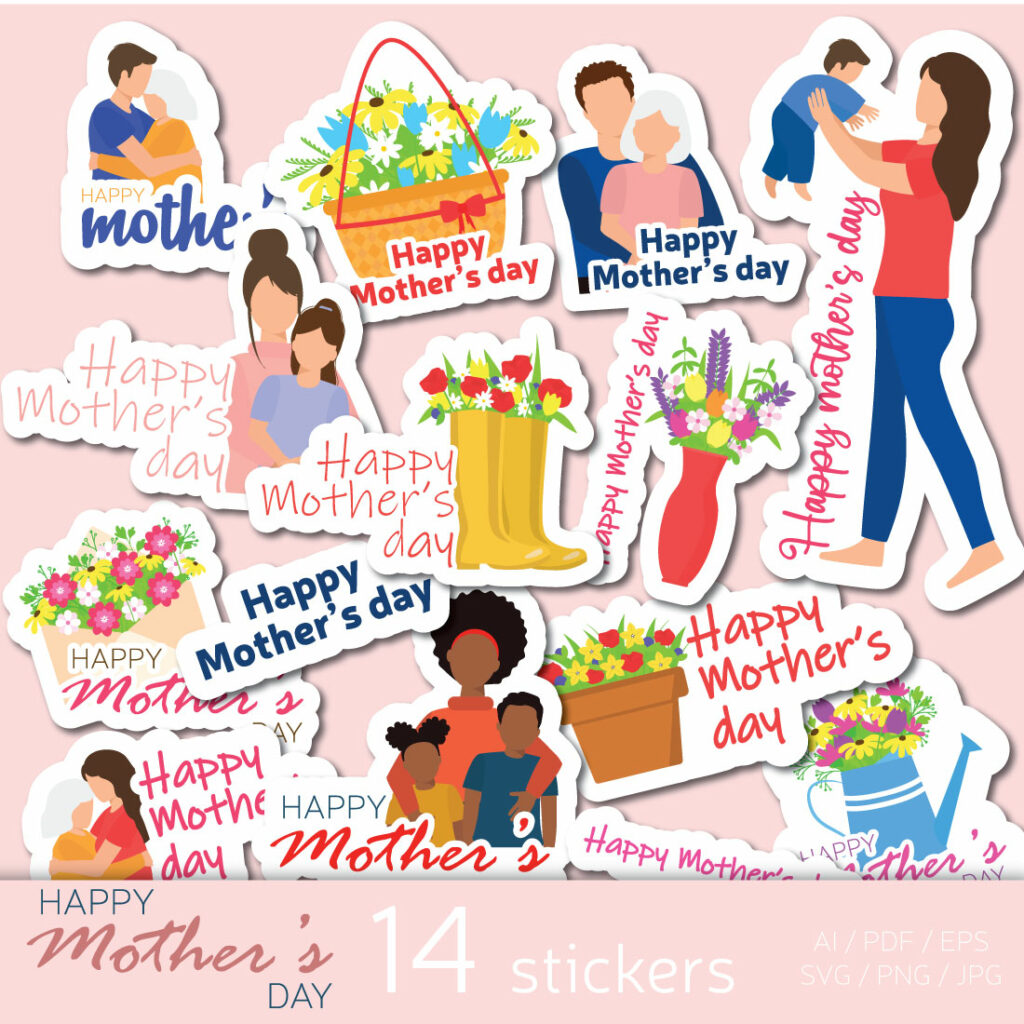Happy Mother's Day Stickers - MasterBundles