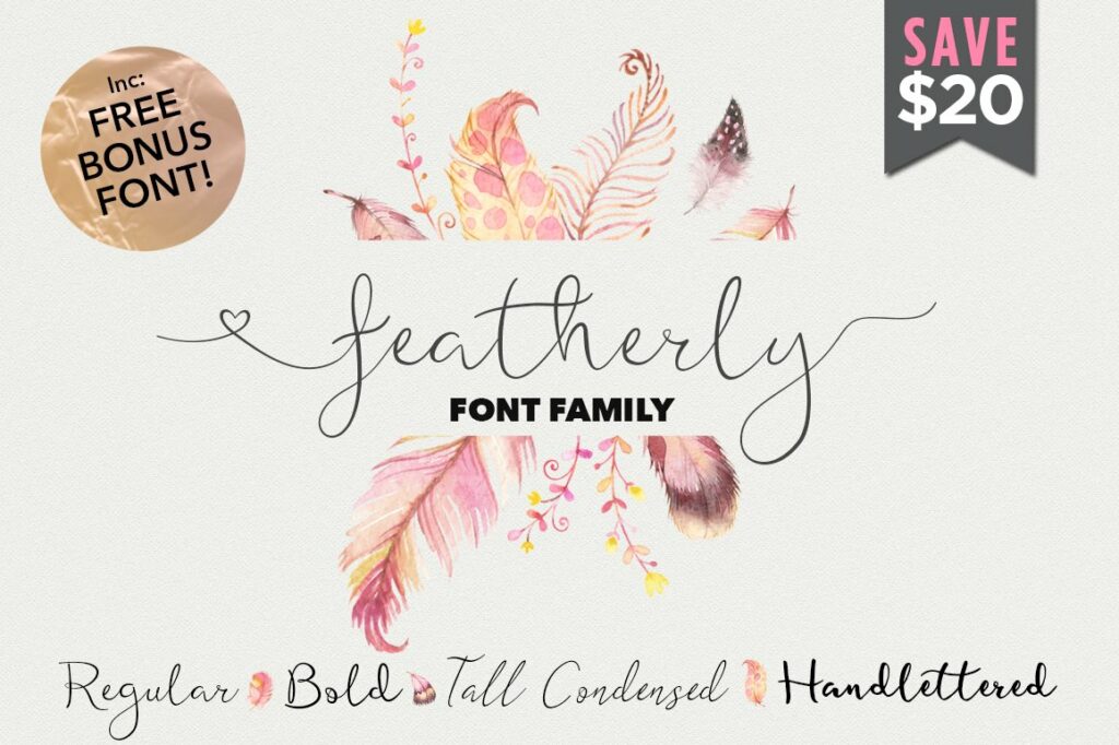 Featherly Font Family – MasterBundles