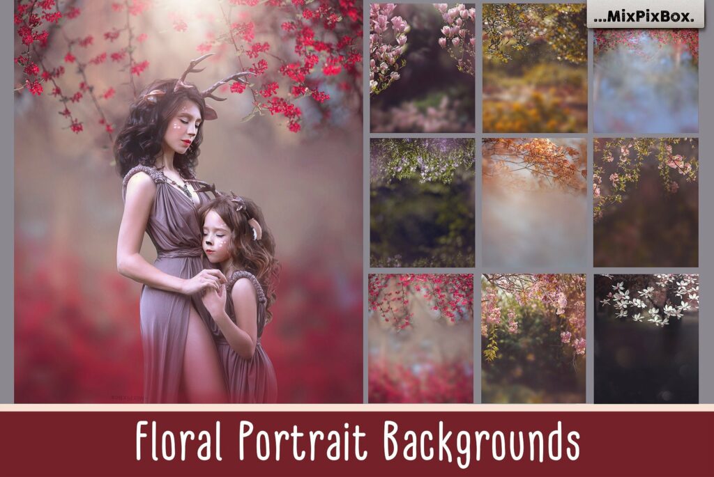 Floral Portrait Backgrounds – MasterBundles
