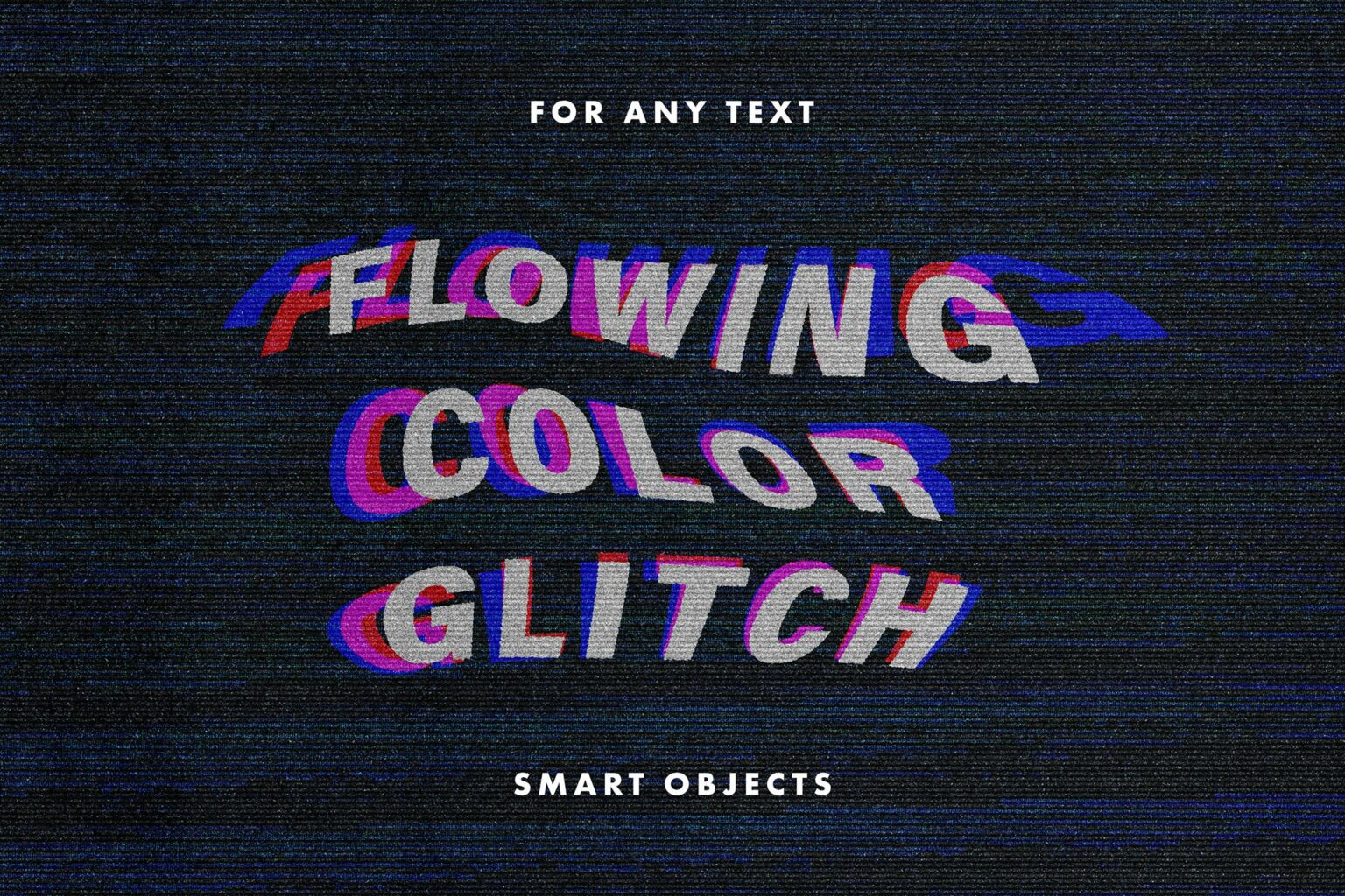 Flowing Color Glitch: Text Effect – MasterBundles