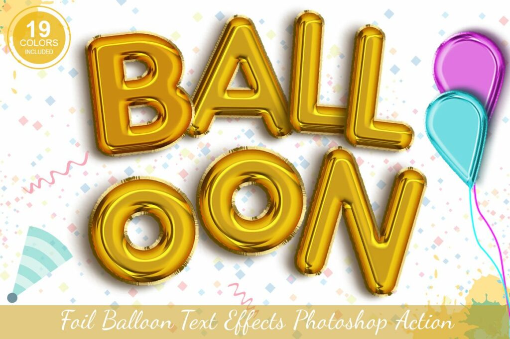 Foil Balloon Photoshop Action – MasterBundles