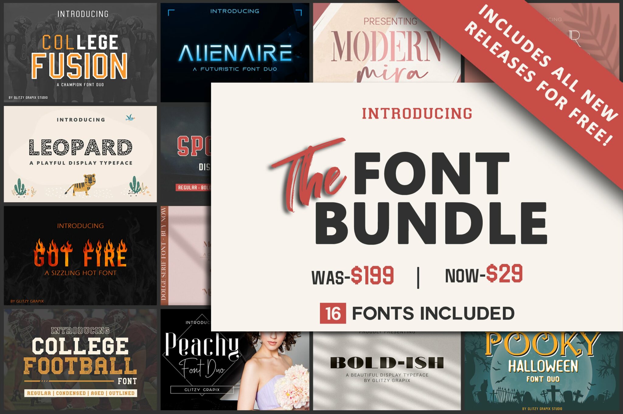 Display Font bundle -by GlitzyGrapix – MasterBundles