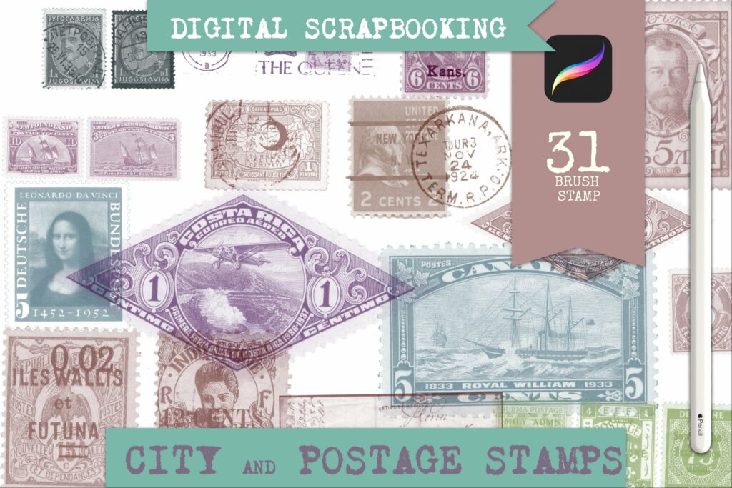 Postage stamps Procreate – MasterBundles