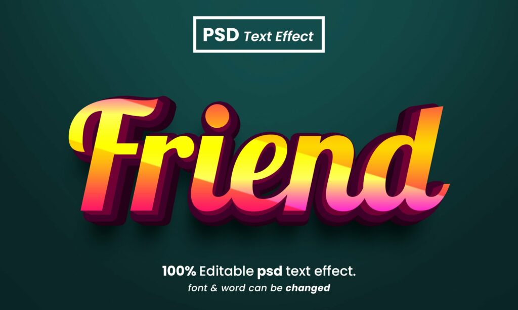 Friend 3D Text Effect – MasterBundles