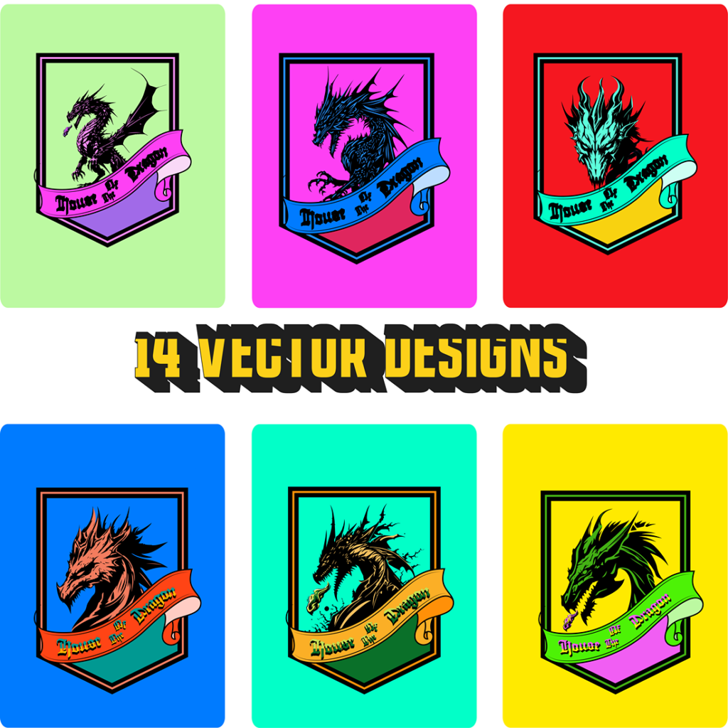 Pack of 14 different Designs of Dragons from House of the Dragon ...