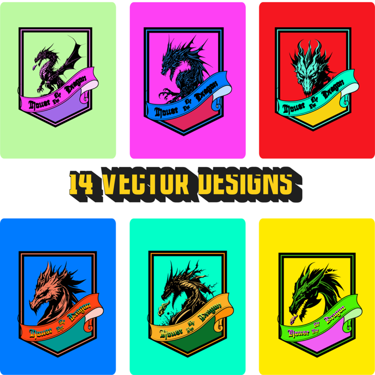 Pack of 14 different Designs of Dragons from House of the Dragon ...