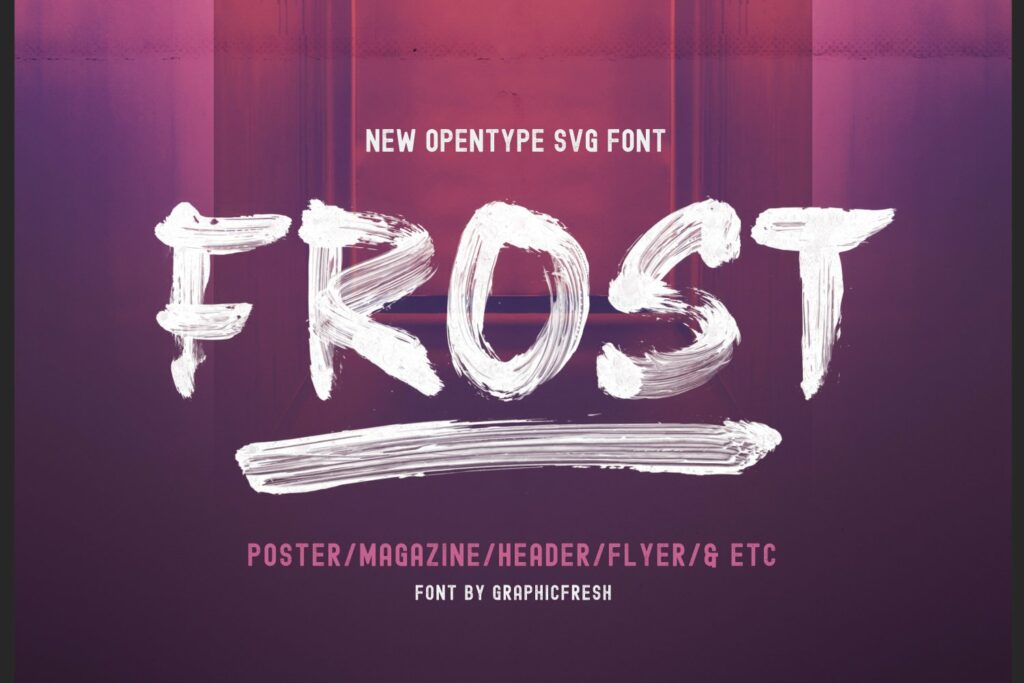 Frost SVG Font + Brushes – MasterBundles