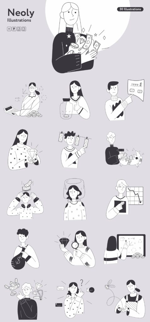 Neoly Finance Illustrations – MasterBundles