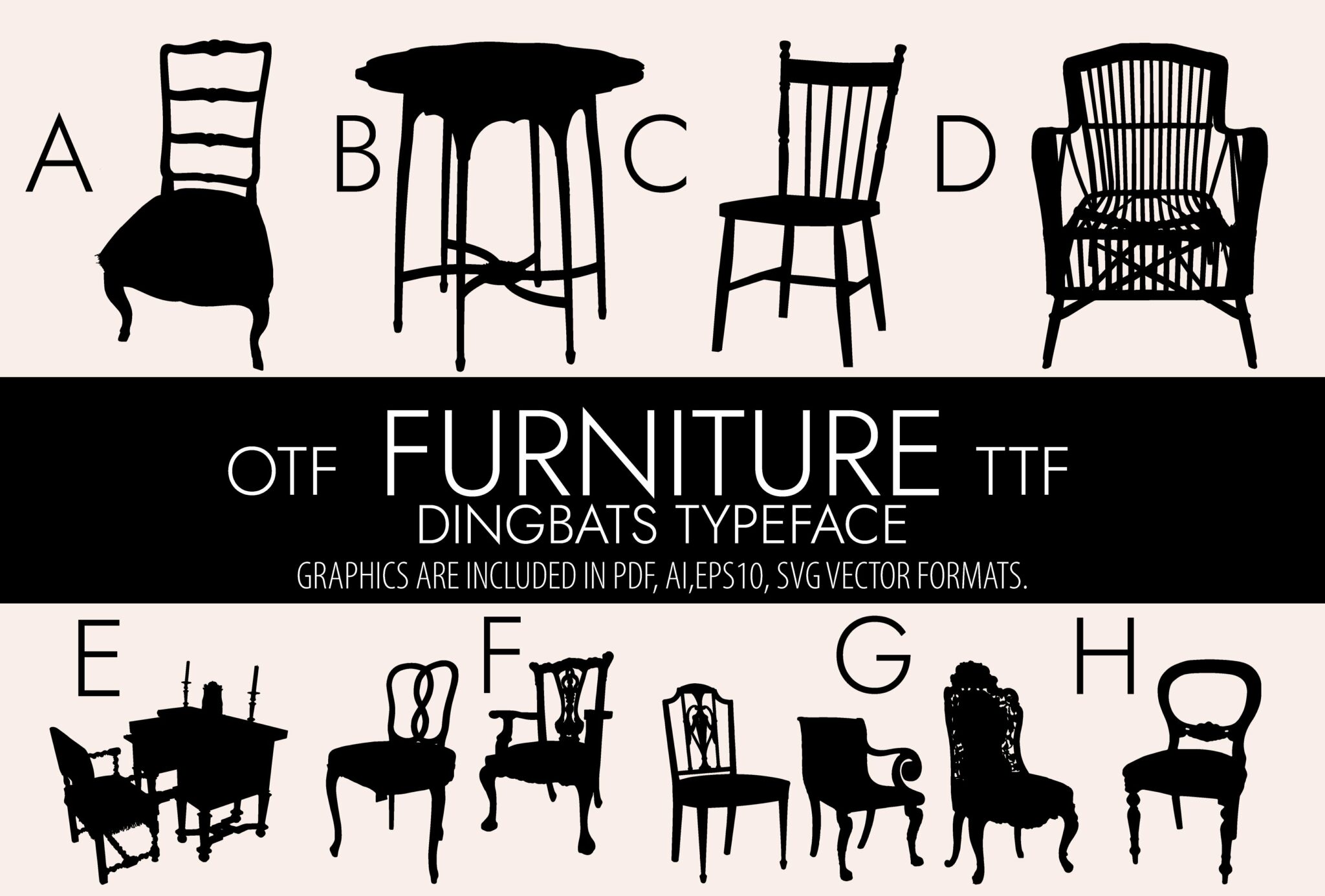 Furniture Dingbats Font – MasterBundles