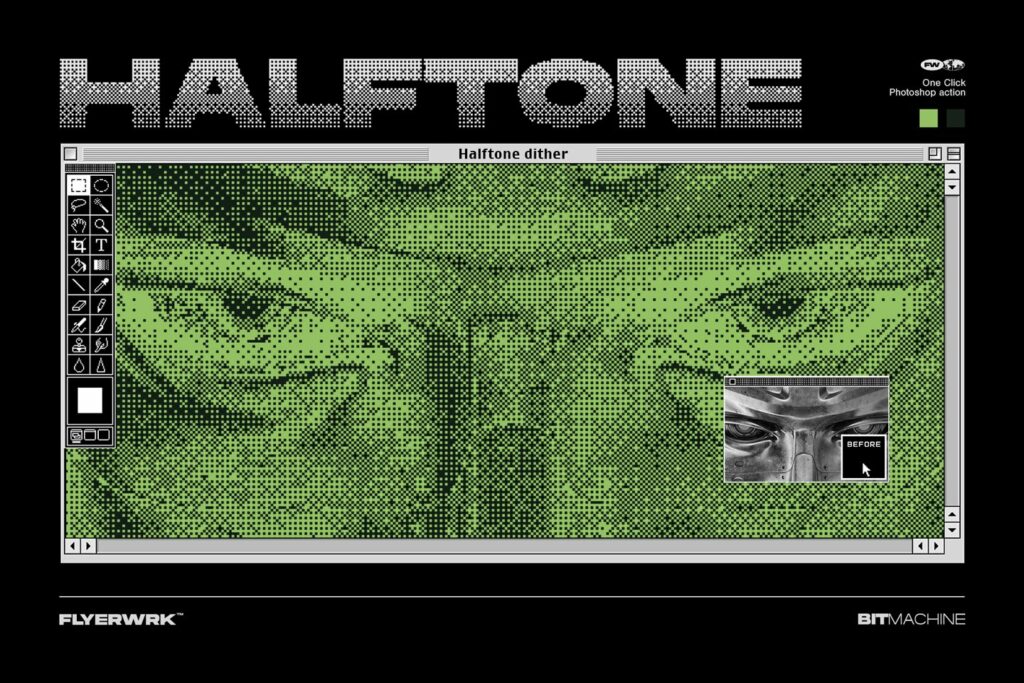 Bit Machine Halftone Action – MasterBundles