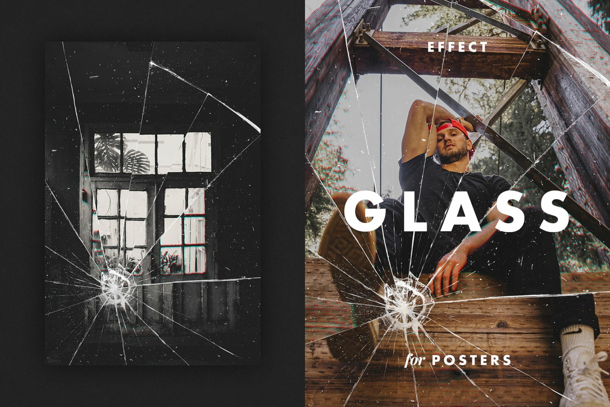 Glass Fracture Effect for Posters – MasterBundles