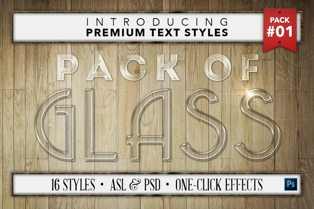 Glass #1 - 16 Text Styles – MasterBundles