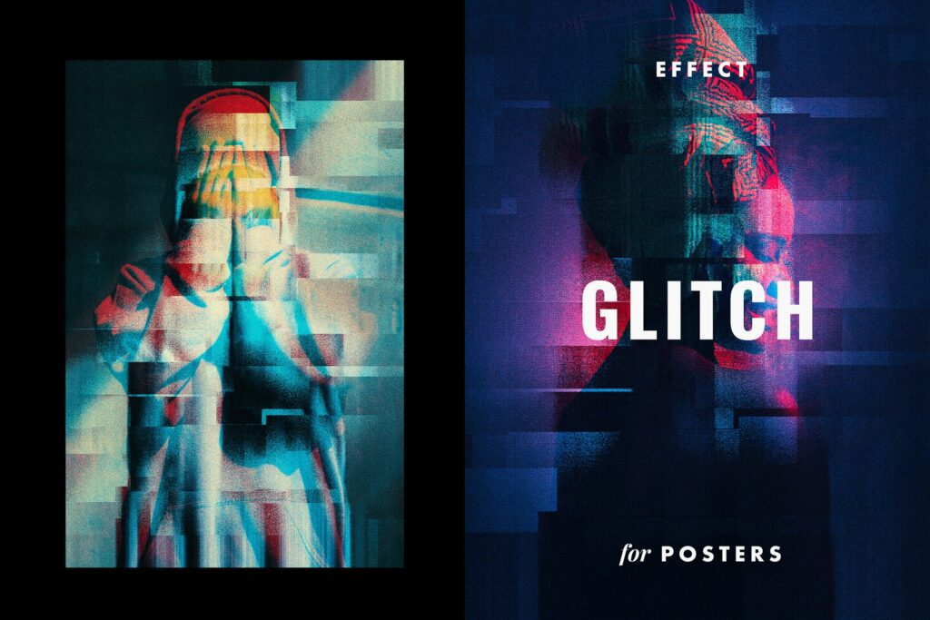 Glitch Displacement Poster Effect – MasterBundles