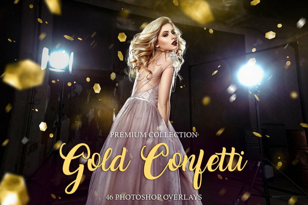Gold Confetti Photoshop Overlays – MasterBundles