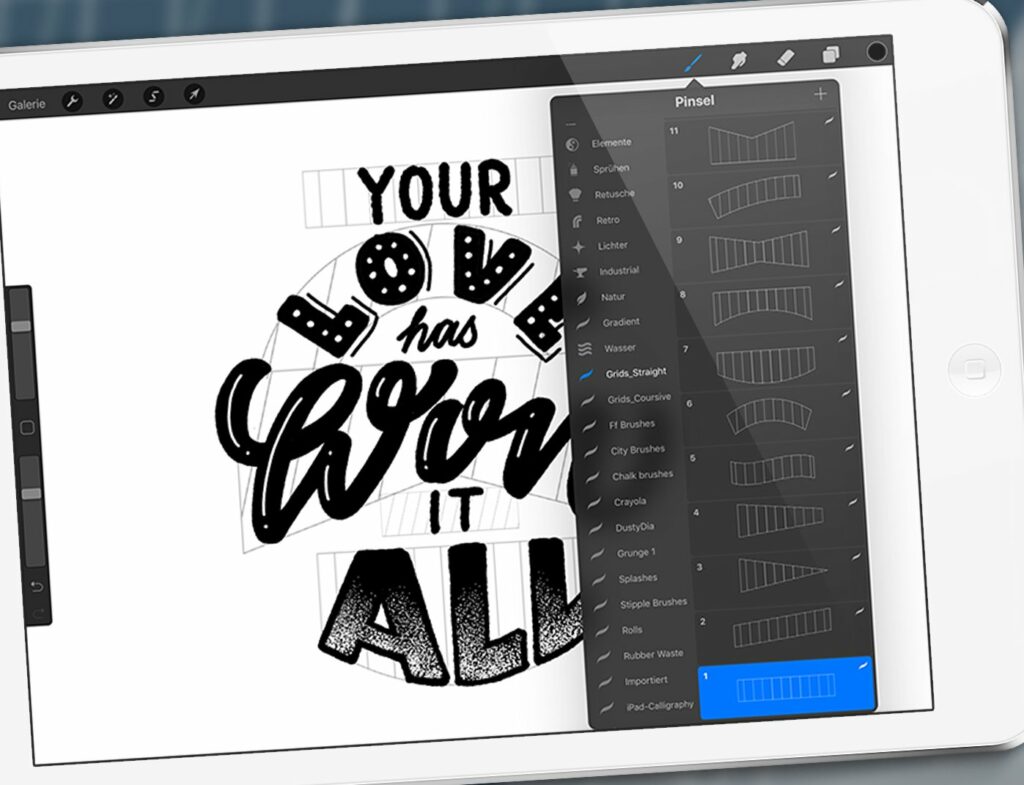 Procreate Grid Brush Brushpack – MasterBundles
