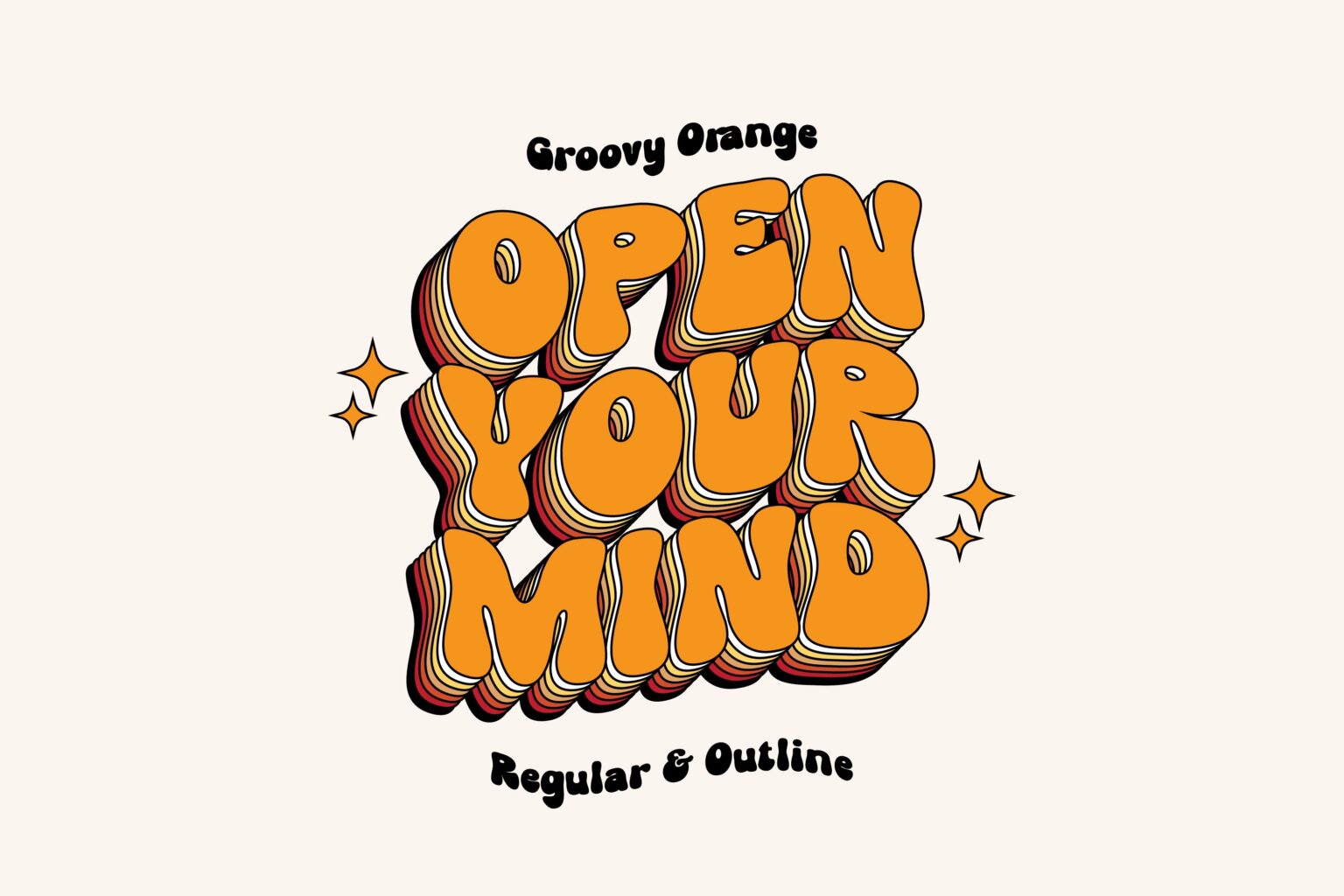 Groovy Orange - Groovy Retro – MasterBundles