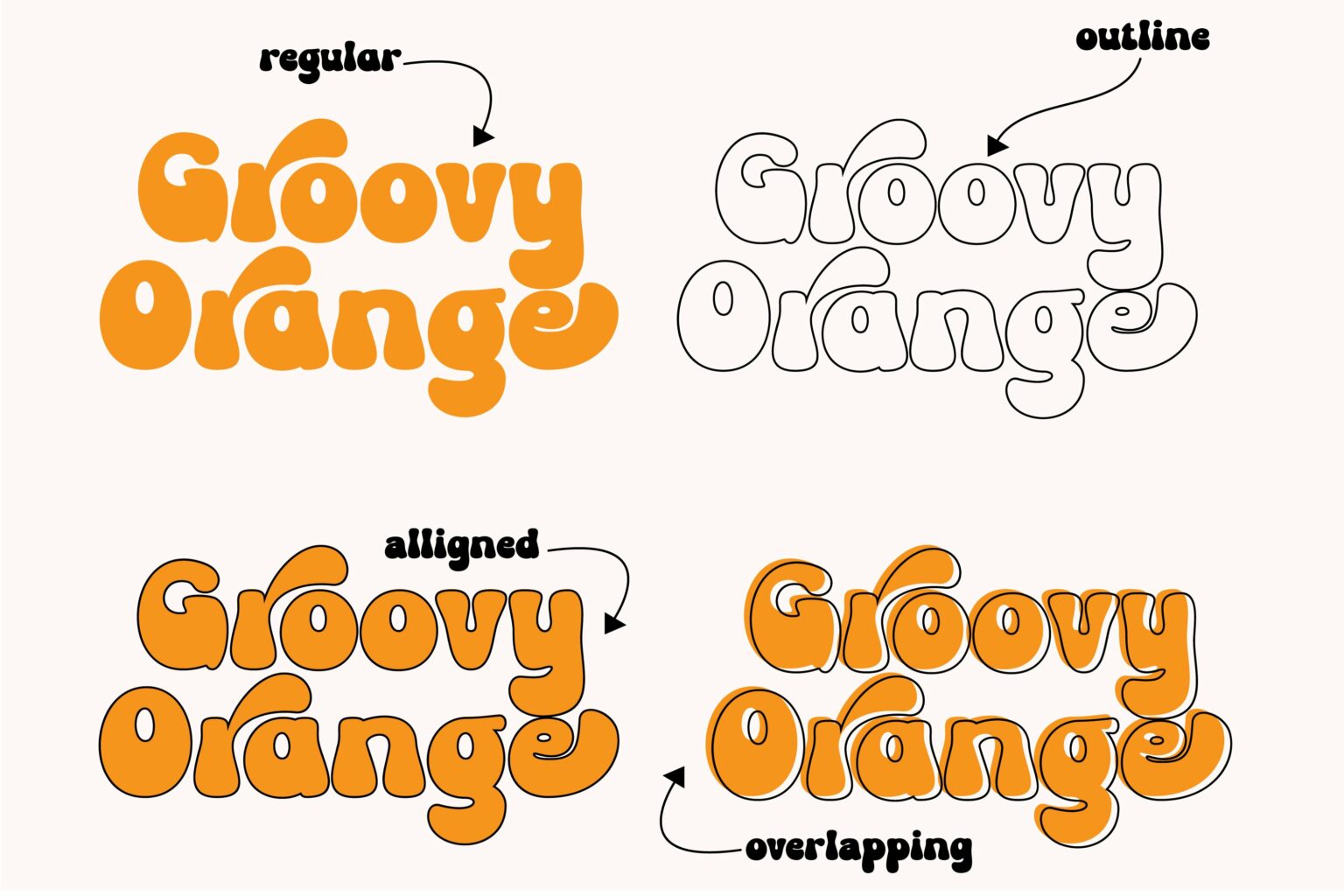 Groovy Orange - Groovy Retro – MasterBundles
