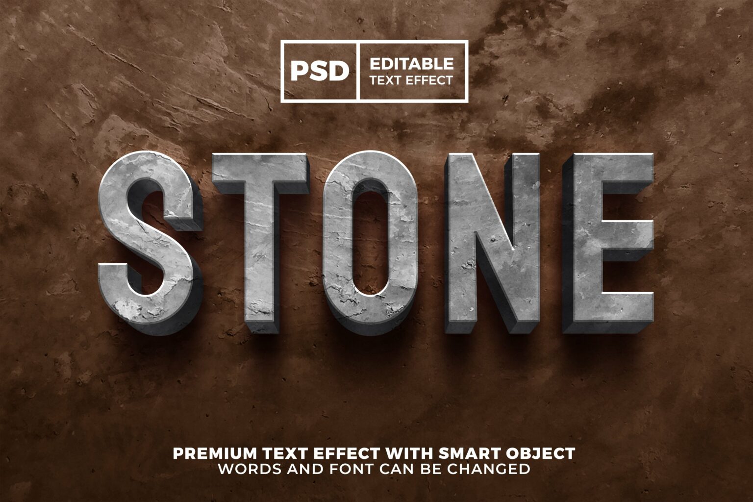 Grunge Stone 3D Text Effect – MasterBundles