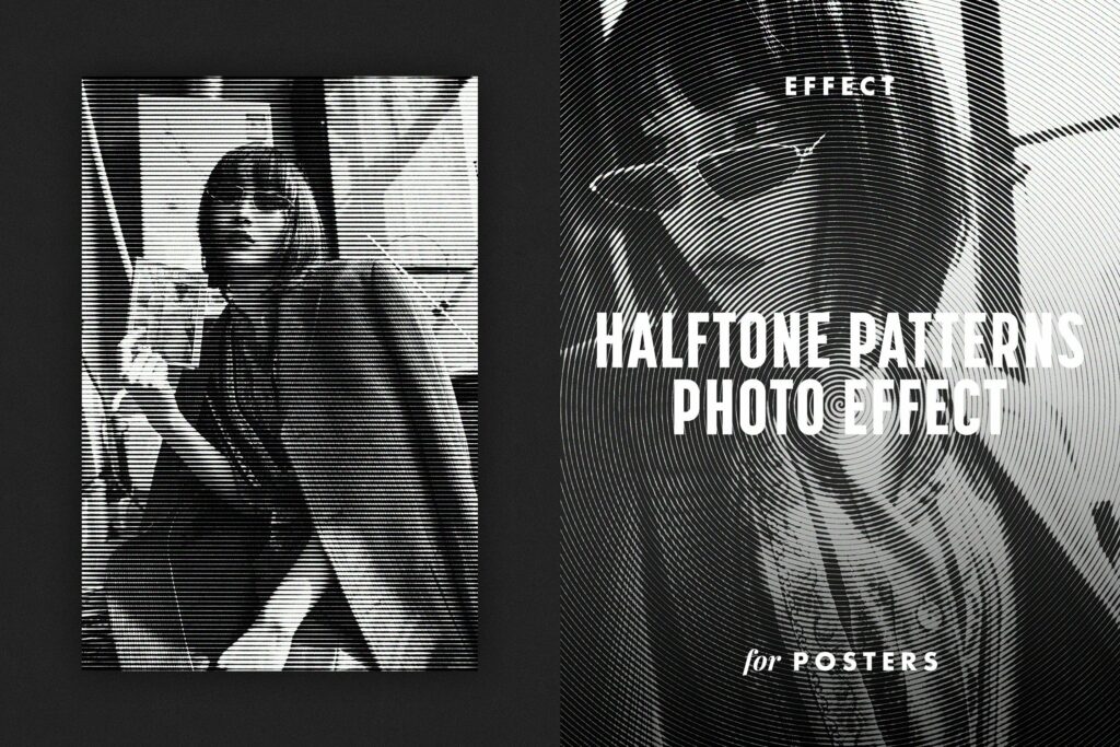 Halftone Patterns Poster Effect – MasterBundles