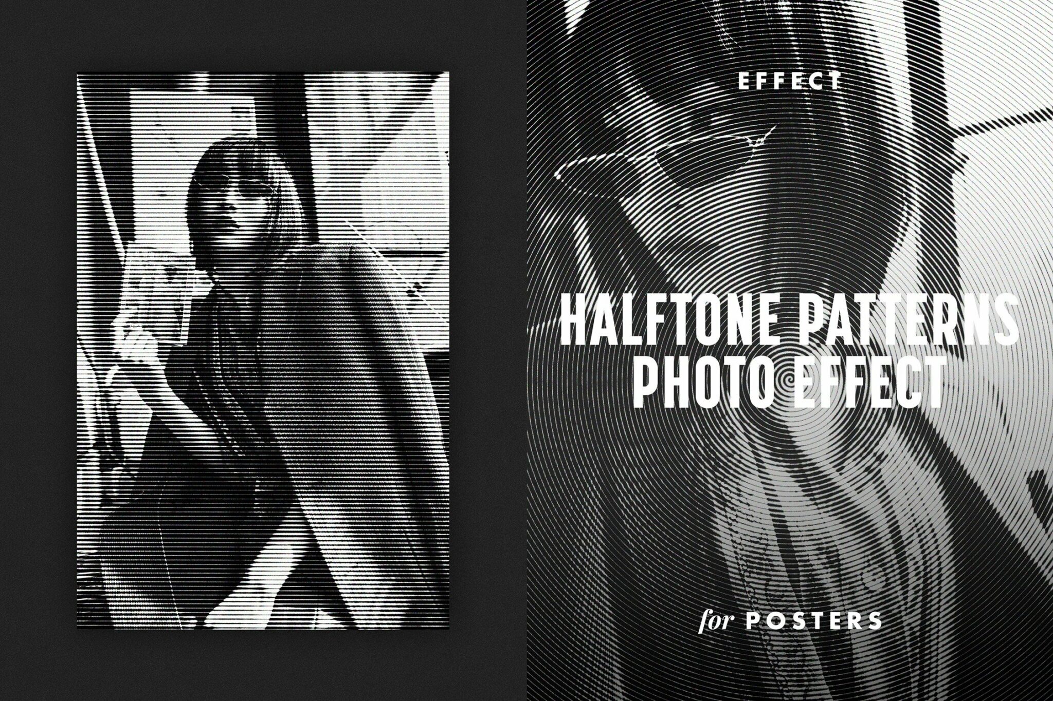 Halftone Patterns Poster Effect – MasterBundles