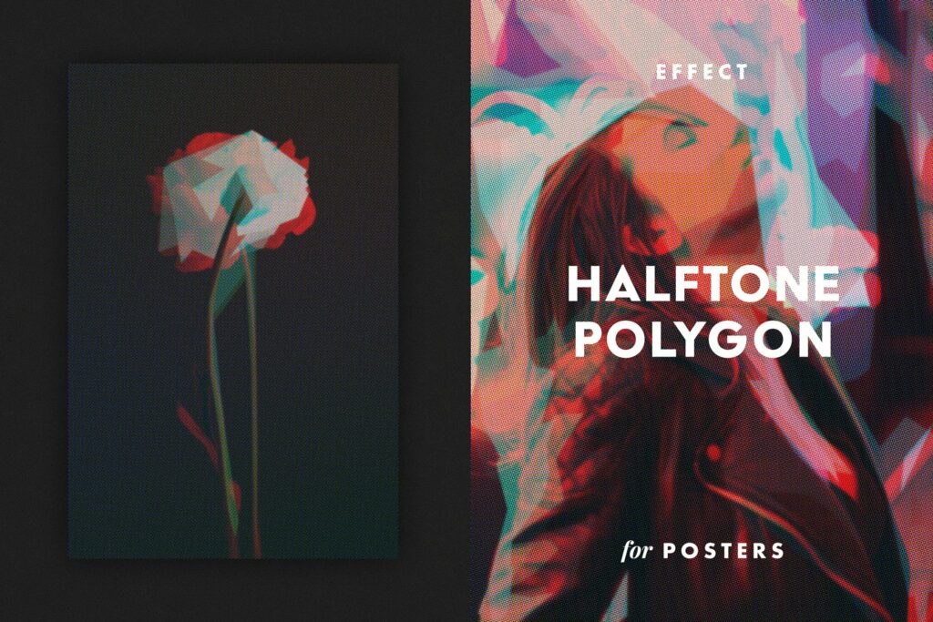 Halftone Polygon Poster Effect – MasterBundles