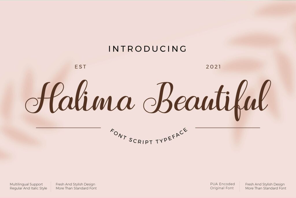 Halima Beautiful Font script – MasterBundles